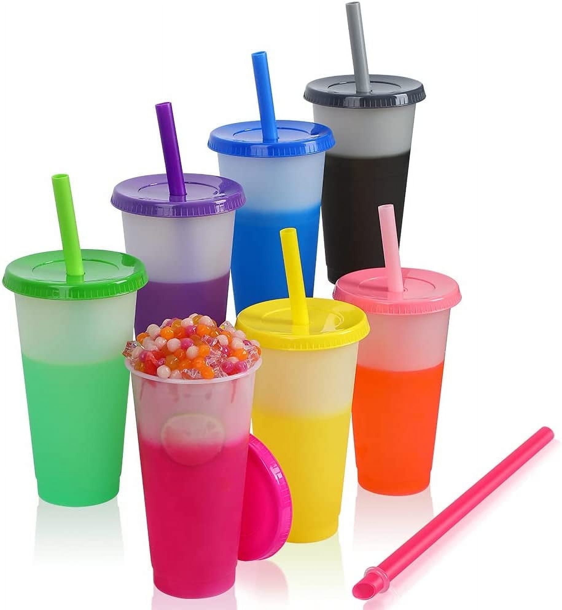Casewin 32oz Reusable Color Changing Tumbler Cups with Lids & Straws ...