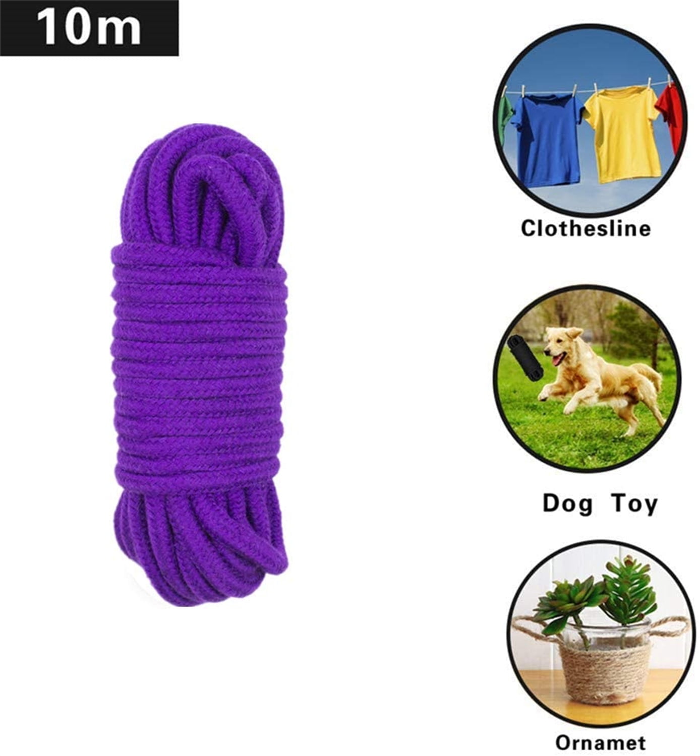 Casewin DIY 32 feet 8 mm Diameter Soft Polyester Silk Rope Solid ...
