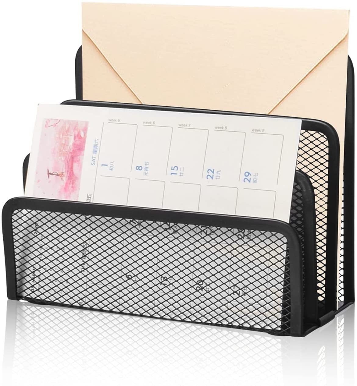 Casewin Desk Mail Organizer Small File Holders Letter Organizer Metal ...