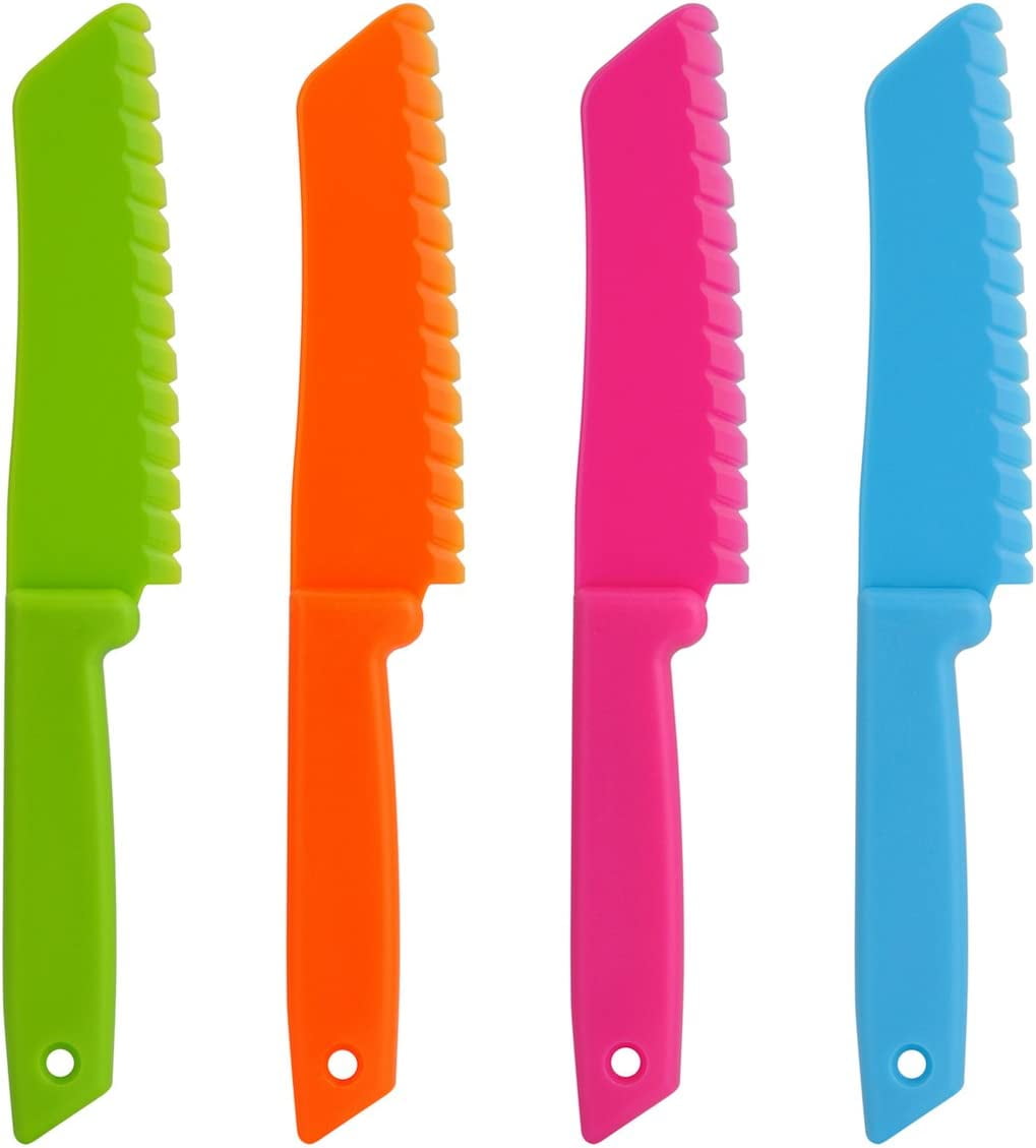 Casewin Kid Plastic Kitchen Knife Set, 4-Piece Plastic Knife Set - Chef ...