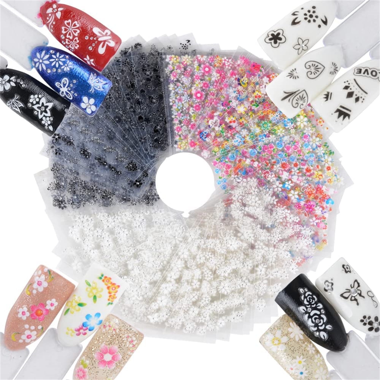 Casewin Nail Art Stickers,Nail Designs Nail Decals 3D Self Adhesive ...