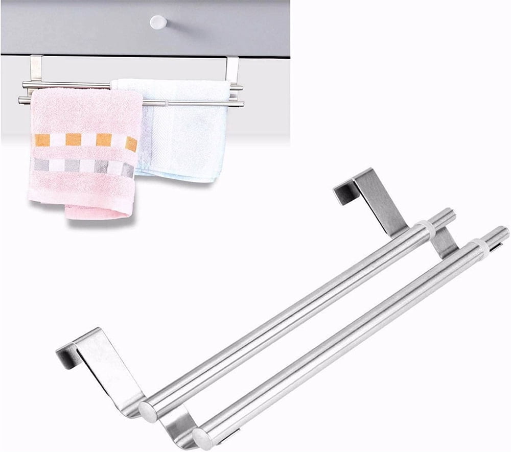 Casewin Over Door Double Layers Towel Bar Bathroom Towel Rack Stainless ...
