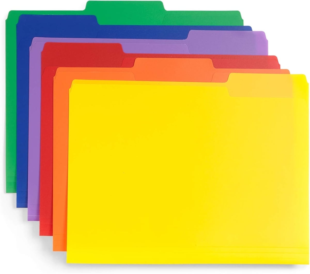 Casewin 12 Pack Assorted Colors Plastic File Folders, Letter Size with ...