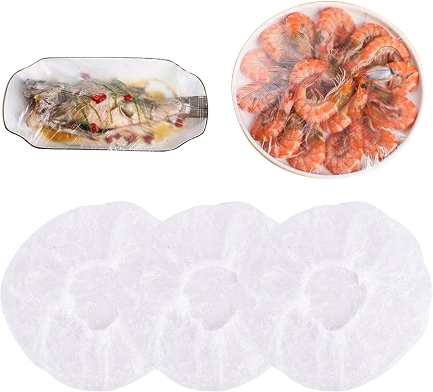 Casewin Reusable Bowl Covers with Elastic, Plastic Food Storage Cover ...