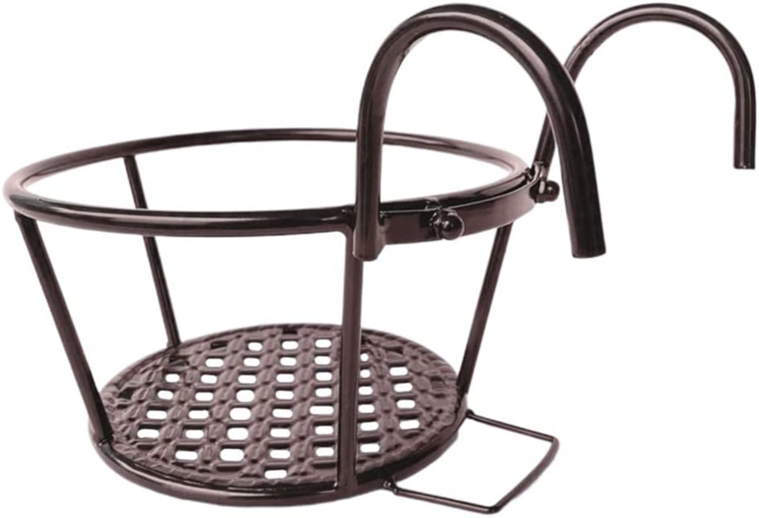 Casewin Round Hanging Railing Planters Iron Art Hanging Baskets Flower ...