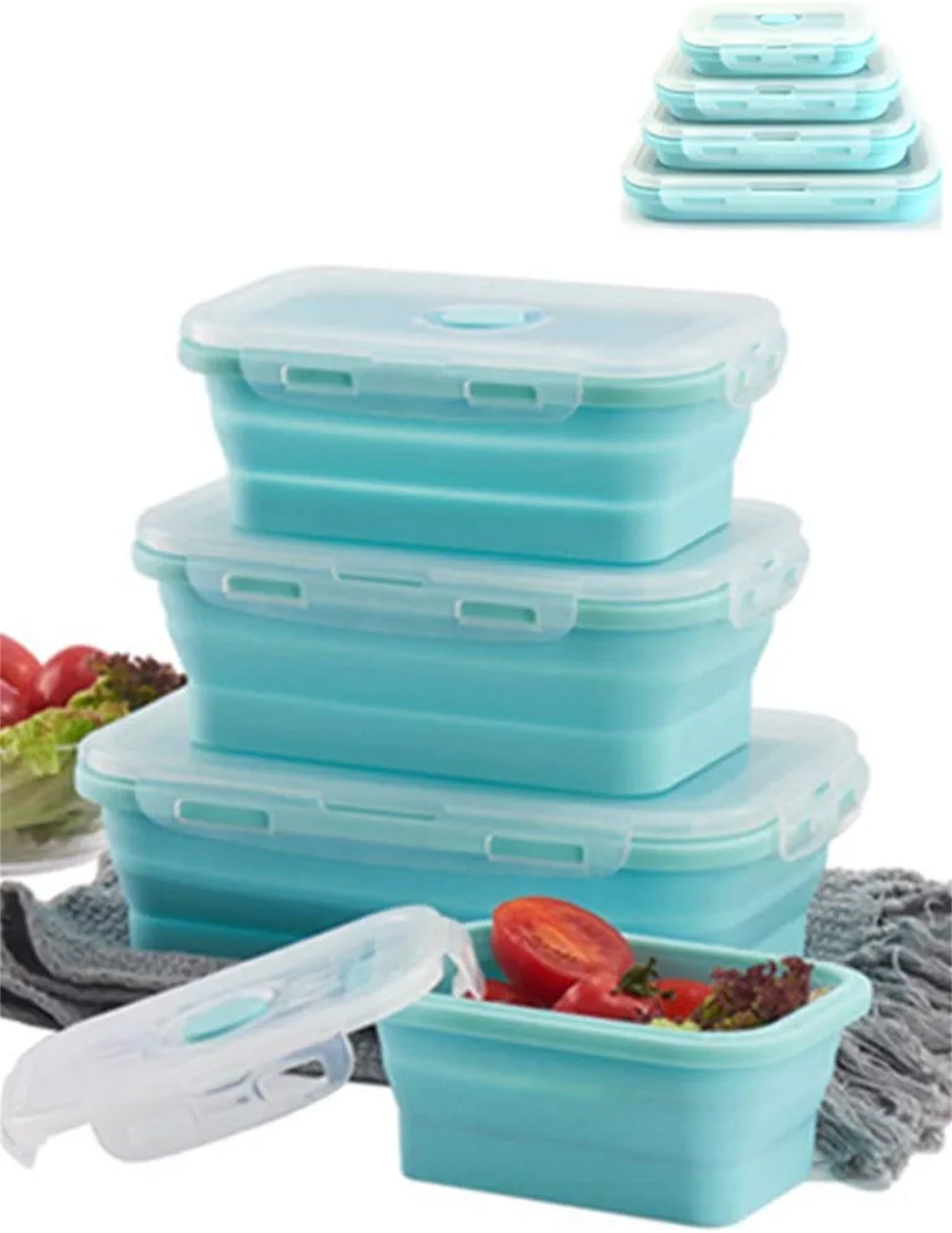 Casewin Silicone Food Storage Containers Box Lunch Collapsible Folding ...