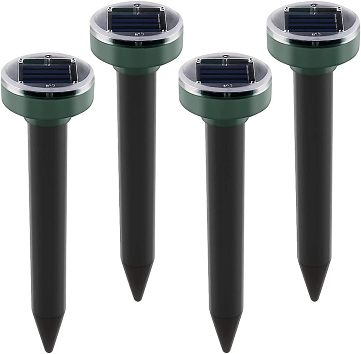 Casewin Solar Mole Repellent, 4 Pack Ultrasonic Solar Power Animals ...