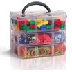 Casewin 3-Tier Clear Stackable Storage Container, Organizer Box with 30 ...