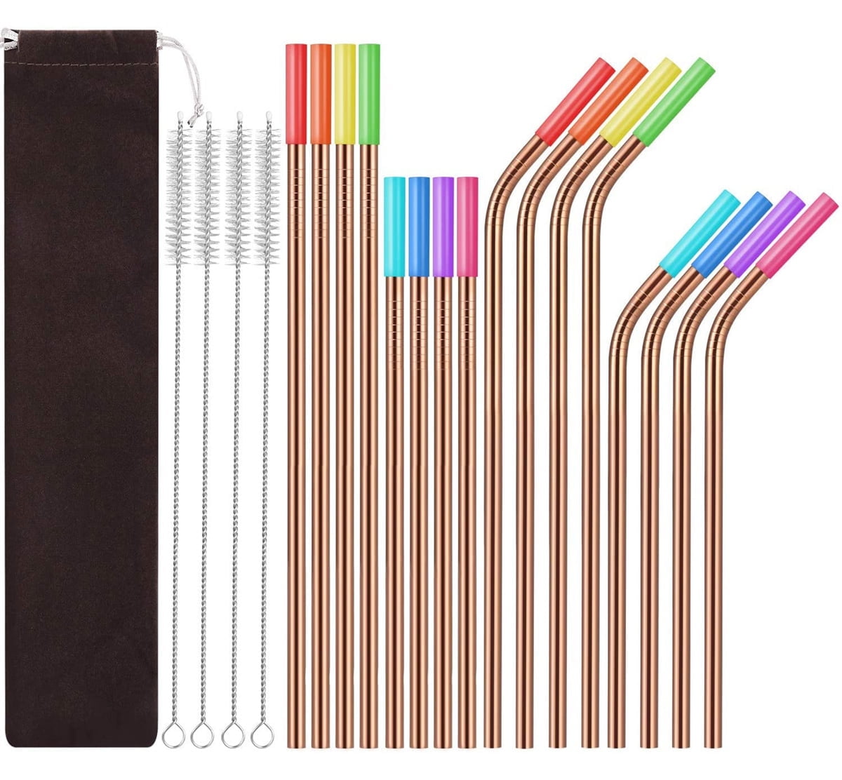 Casewin Stainless Steel Straw, Reusable Metal Drinking Straws 10.5 & 8. ...