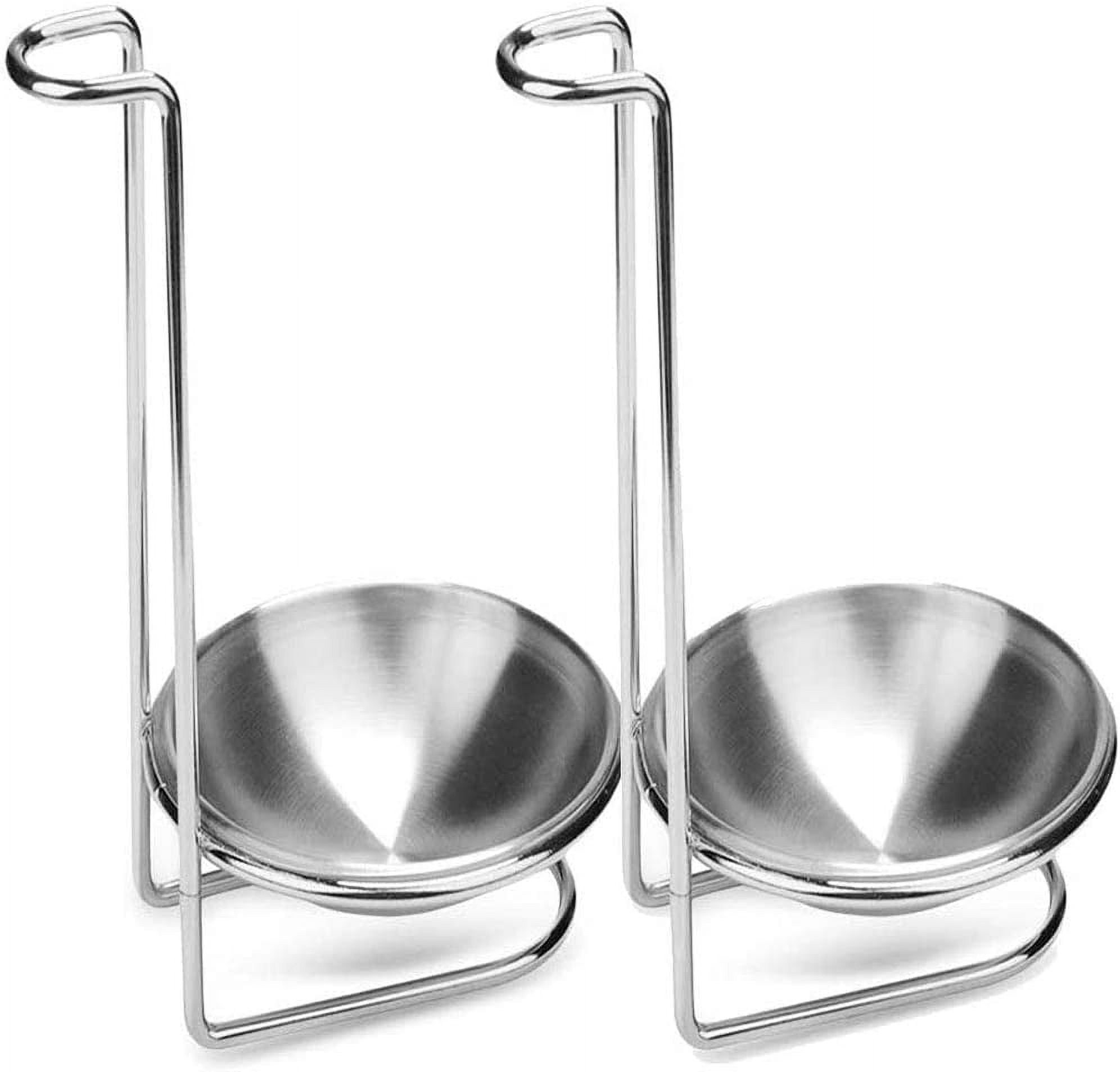 Casewin Standing Spoon Rest with Stainless Steel Dish Upright Utensil ...
