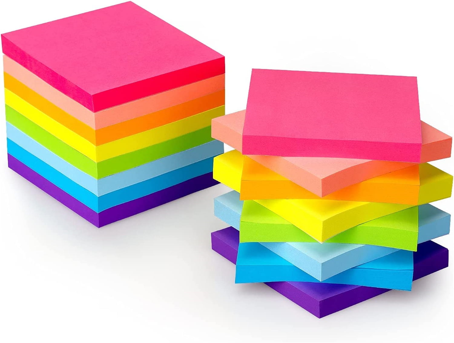 Casewin Sticky Notes 3x3 in Post Bright Stickies Colorful Super ...