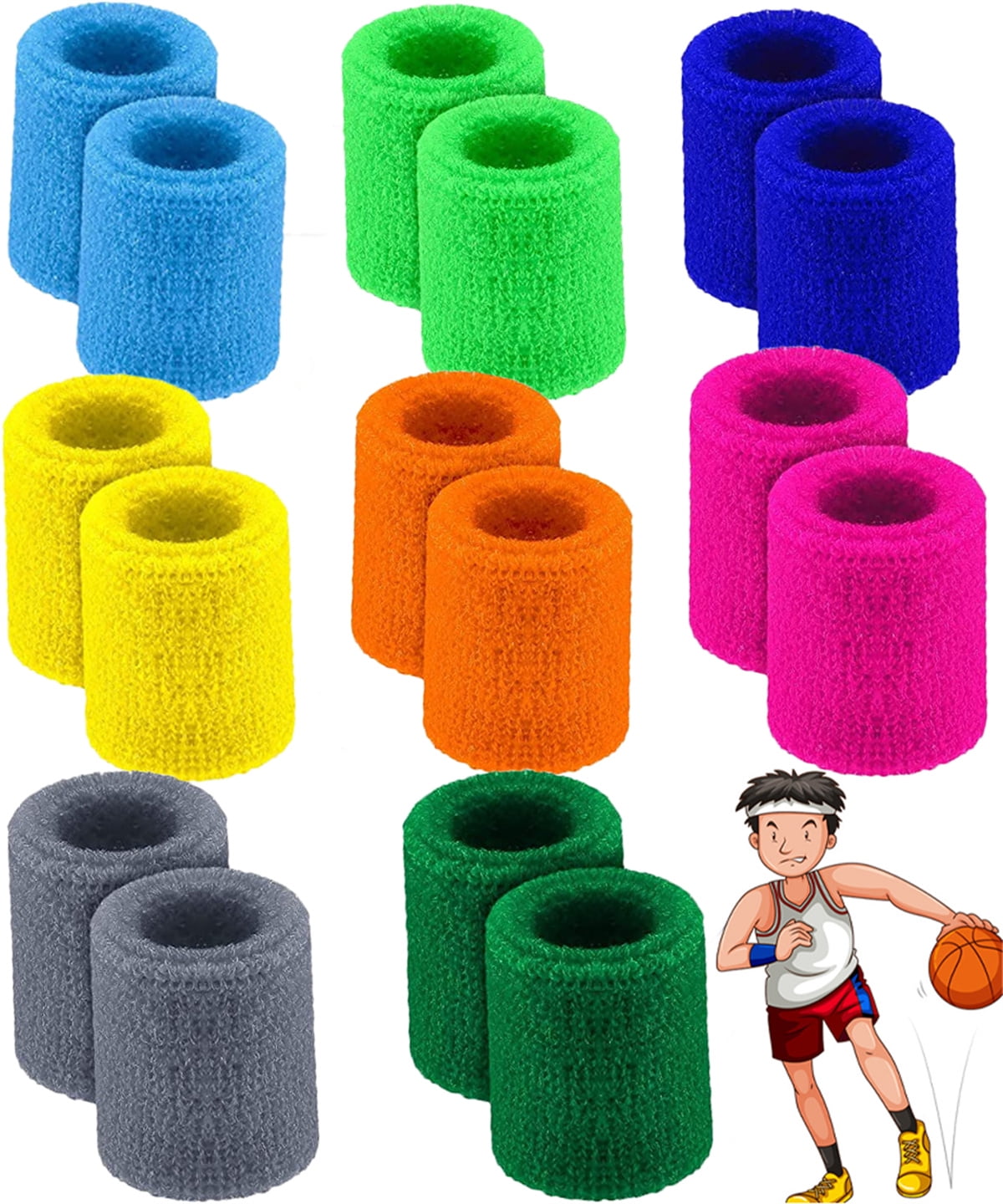 Casewin Sweatbands for Kids Bulk Sweat Band Athletic Sports Wrist Bands ...