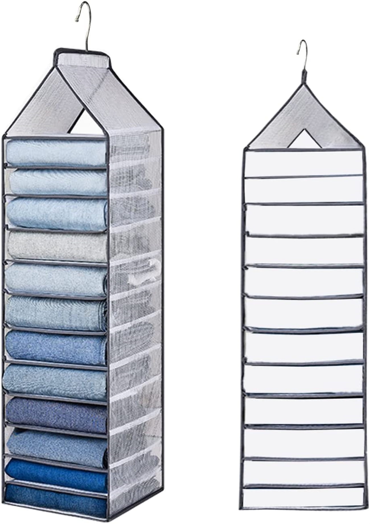 Casewin Wardrobe Clothes Organizer,12-Shelf Hanging Closet Clothing ...