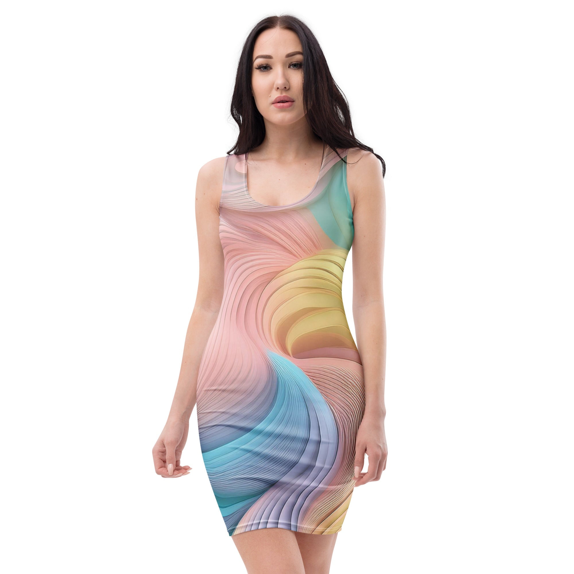 Casey, Abstract Poly-Span Dress, Ladies Abstract Dress, Abstract Dress ...