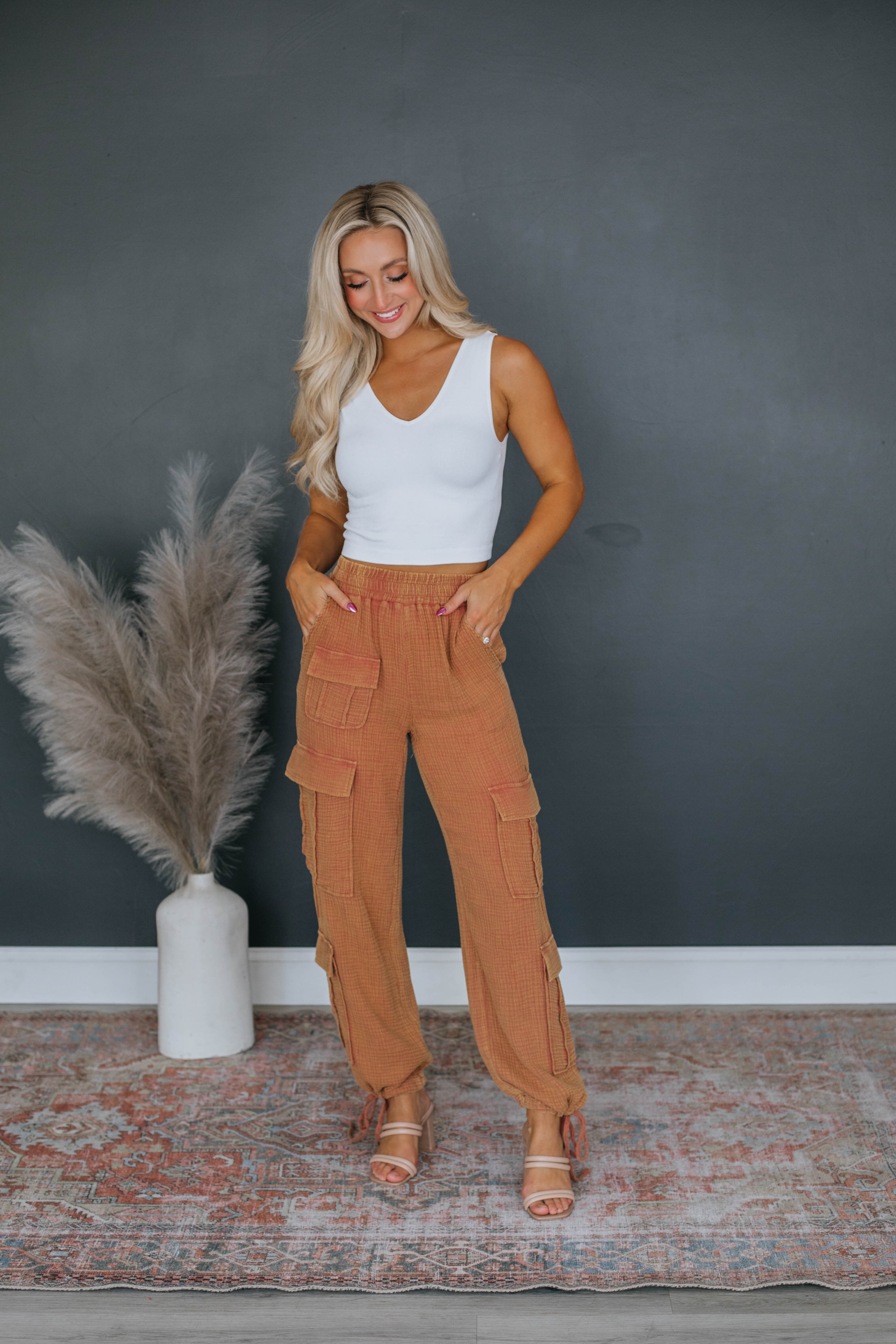 Casey Cargo Pants - Terracotta - Walmart.com