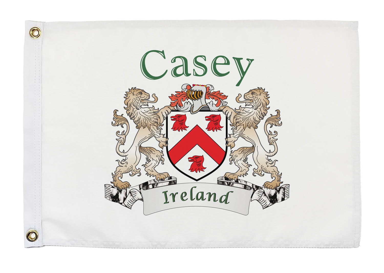 Casey Irish Coat of Arms Small White Flag - 16"x10.5" inches - Walmart.com
