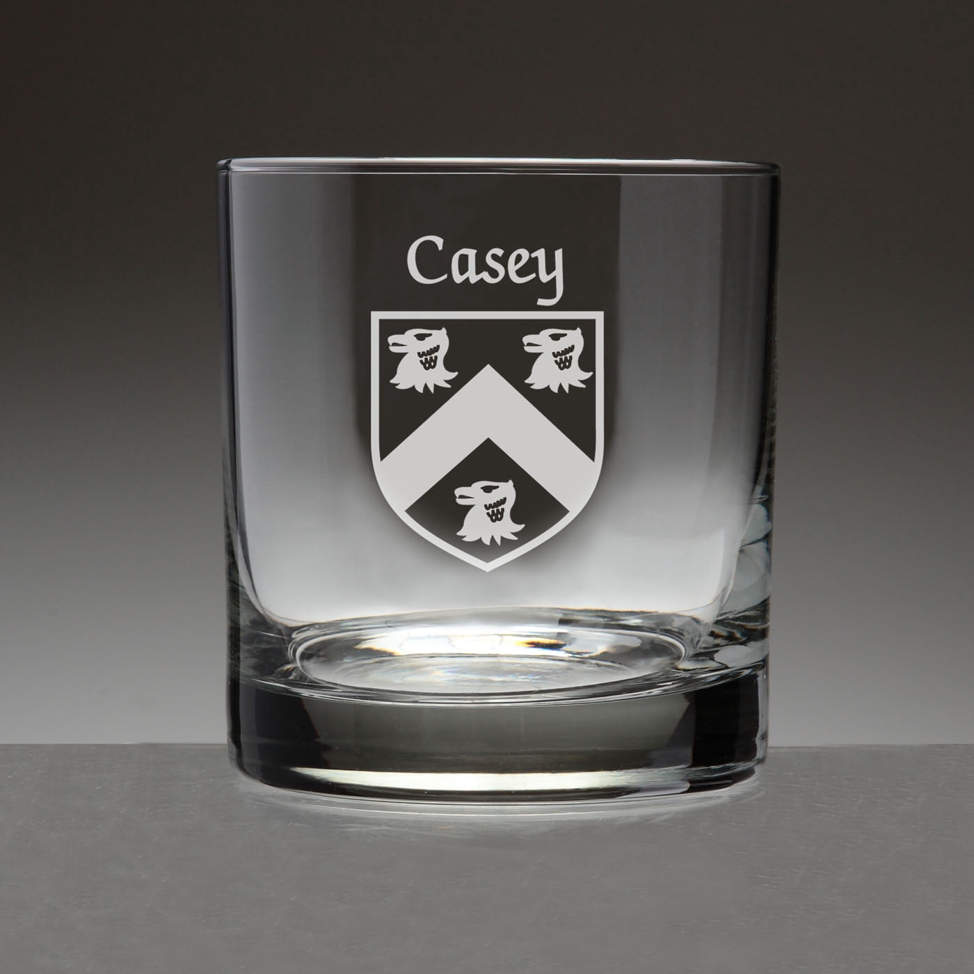 Casey Irish Coat of Arms Tumbler Glasses - Set of 4 (Sand Etched ...