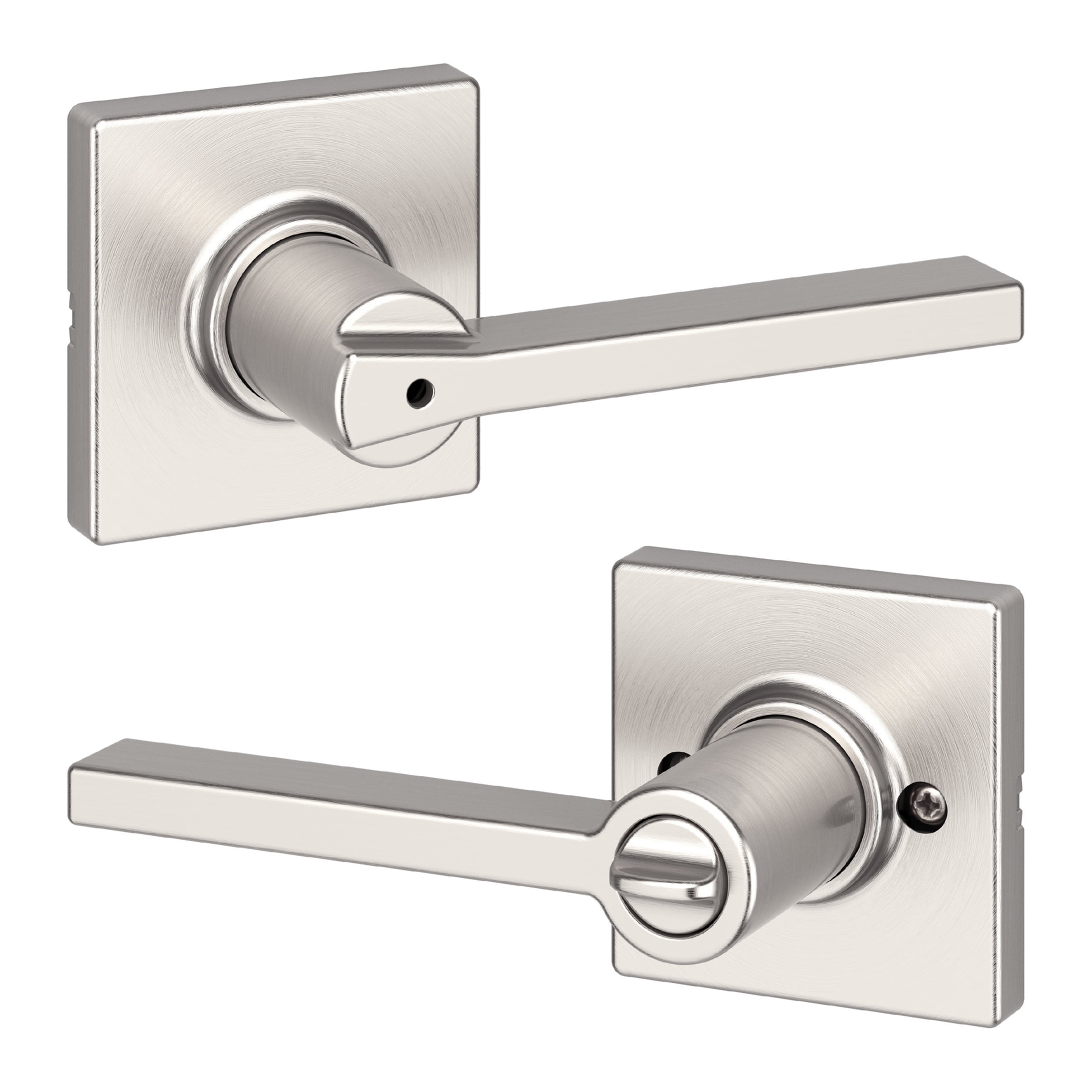 Kwikset Casey Square Privacy Lever Doorknob Satin Nickel - Contains 2 ...