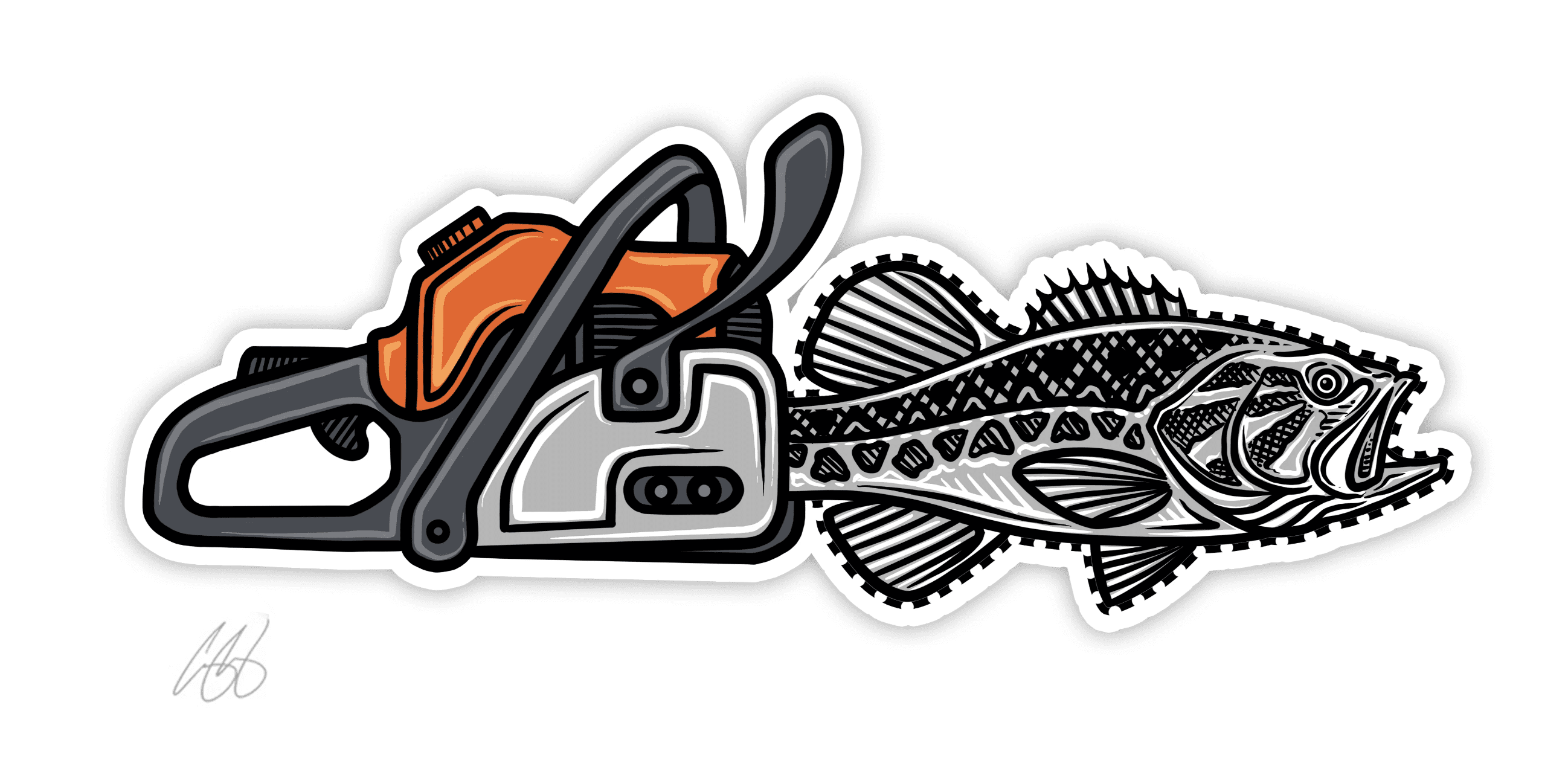 Casey Underwood Largemouth Saw Decal Sticker - Walmart.com