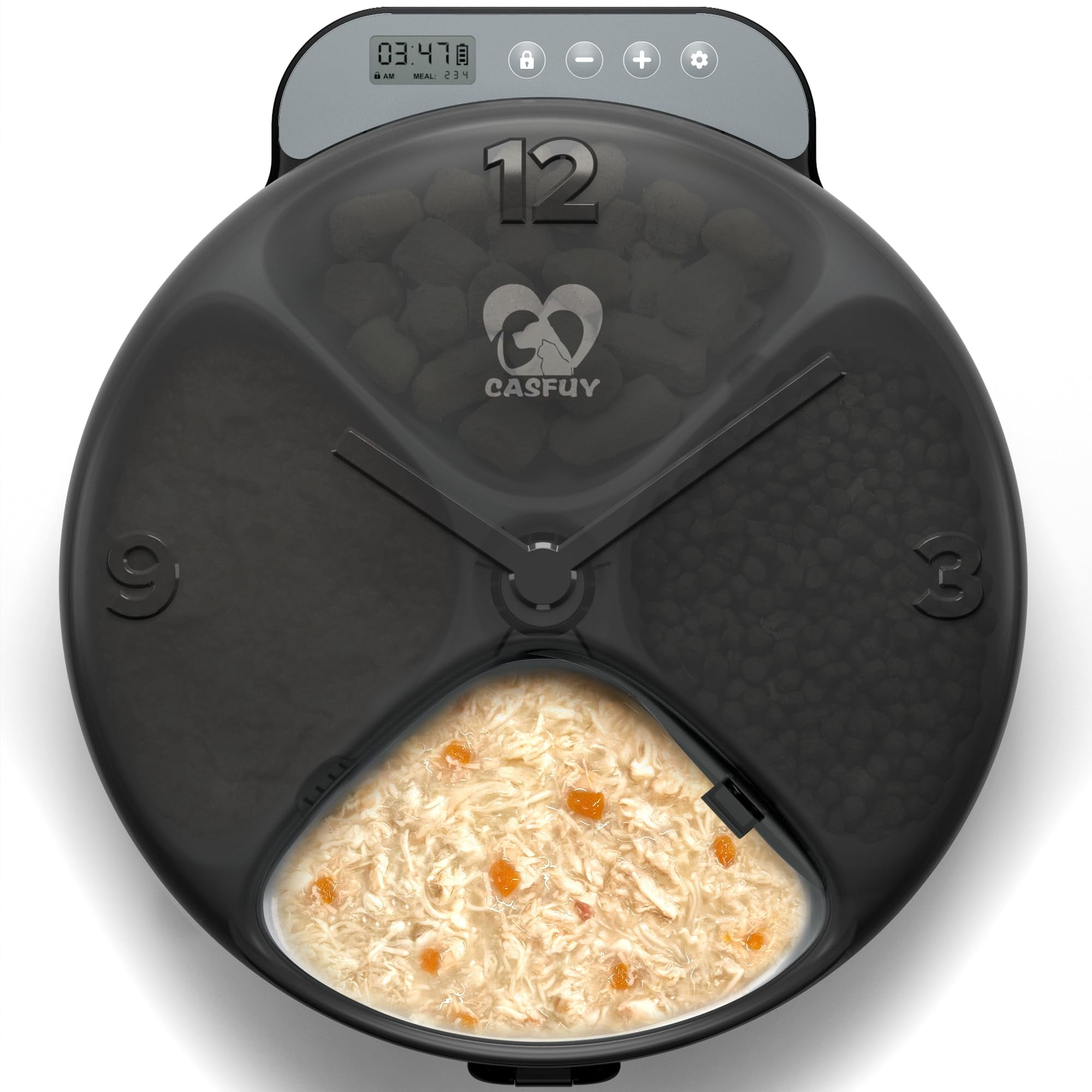 Casfuy Battery-Operated Automatic Feeder - Whisker Friendly Automatic ...