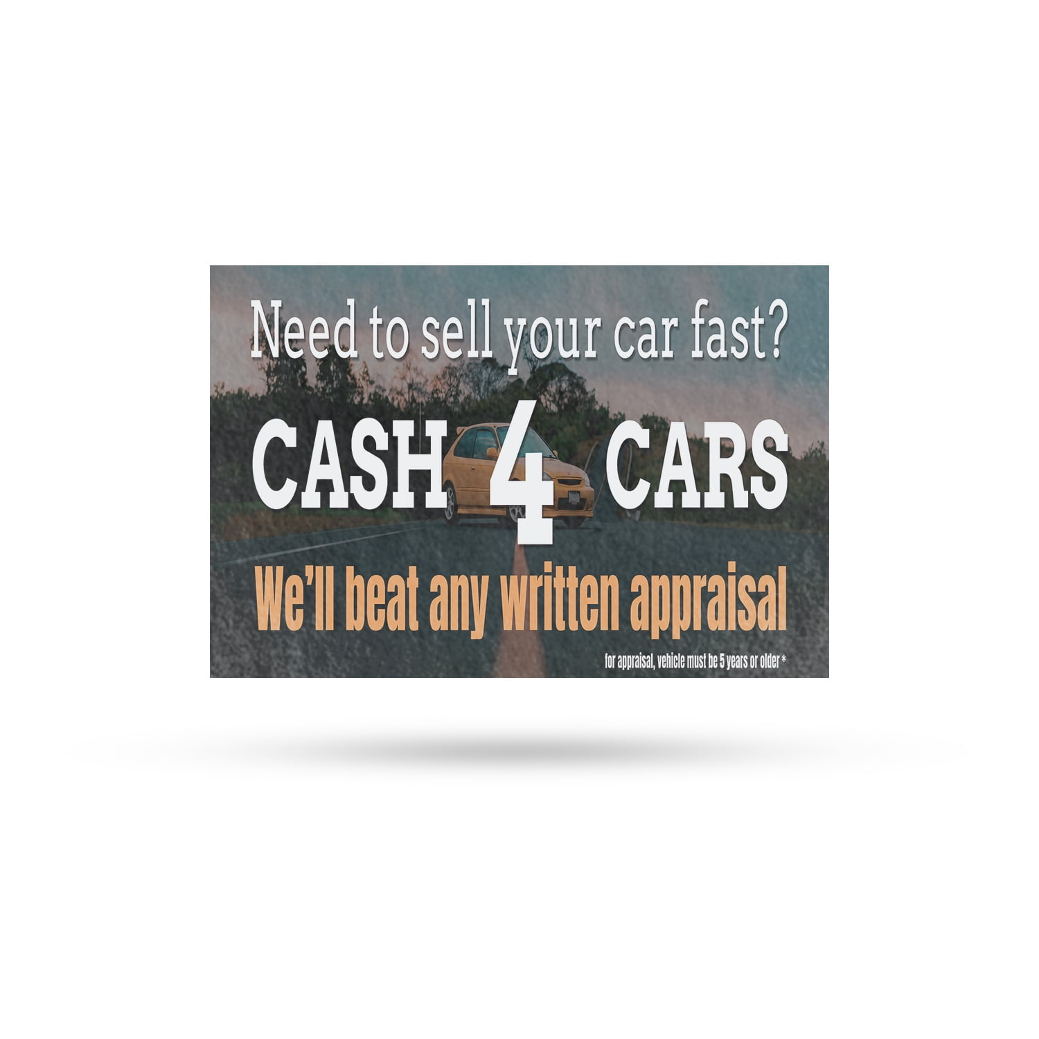 Cash 4 Cars Vinyl Decal 12 Inch x 16 Inch Weatherproof Heavy-Duty ...