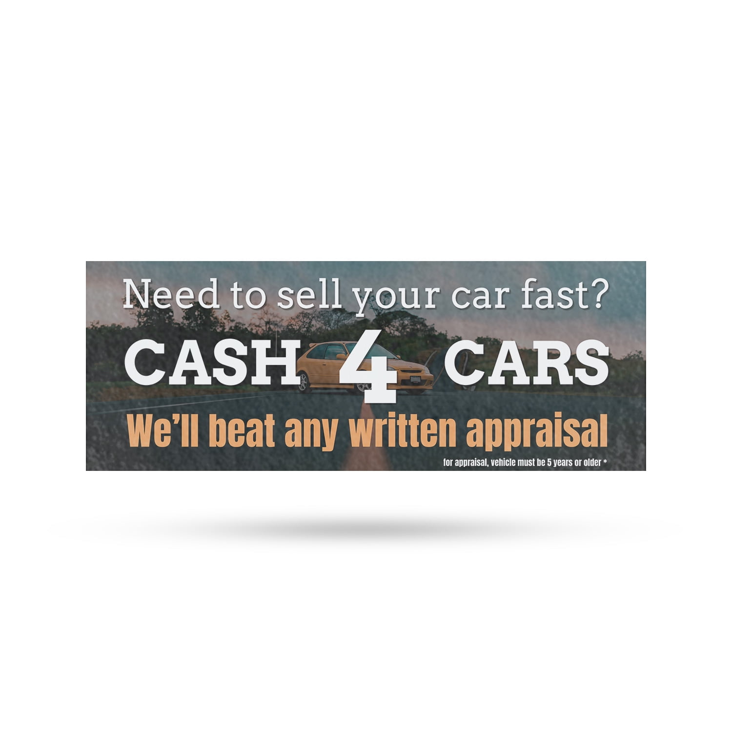 Cash 4 Cars Vinyl Decal 12 Inch x 5 Inch Weatherproof Heavy-Duty ...