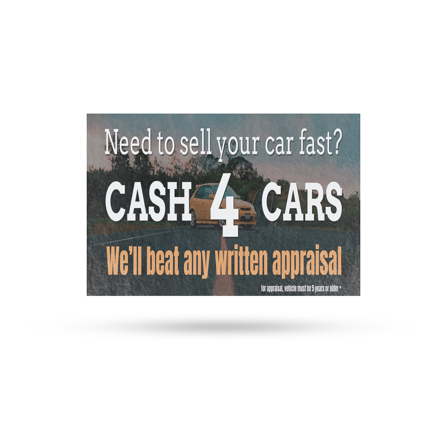 Cash 4 Cars Vinyl Decal 24 Inch x 36 Inch Weatherproof Heavy-Duty ...