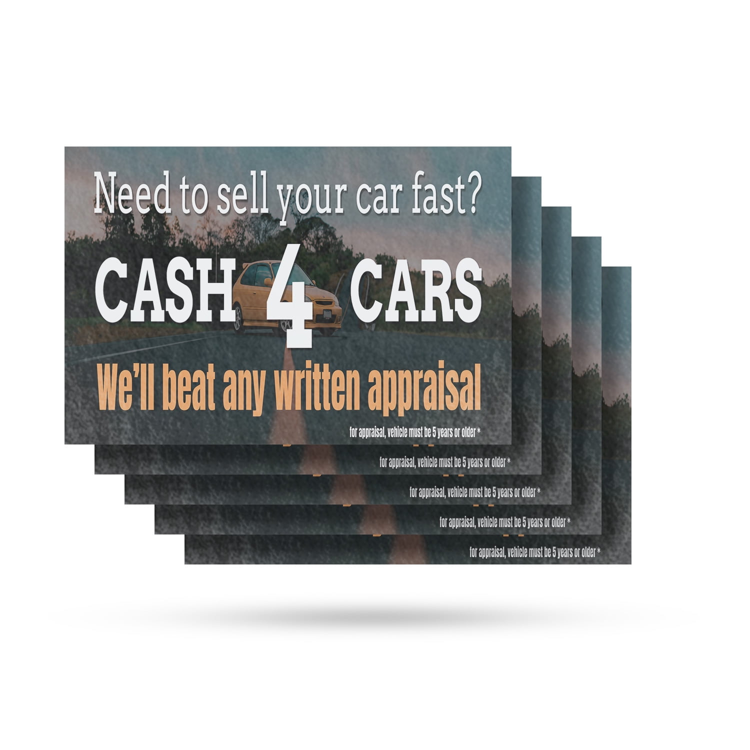 Cash 4 Cars Vinyl Decal 5 Pack of 12 Inch x 16 Inch Weatherproof Heavy ...