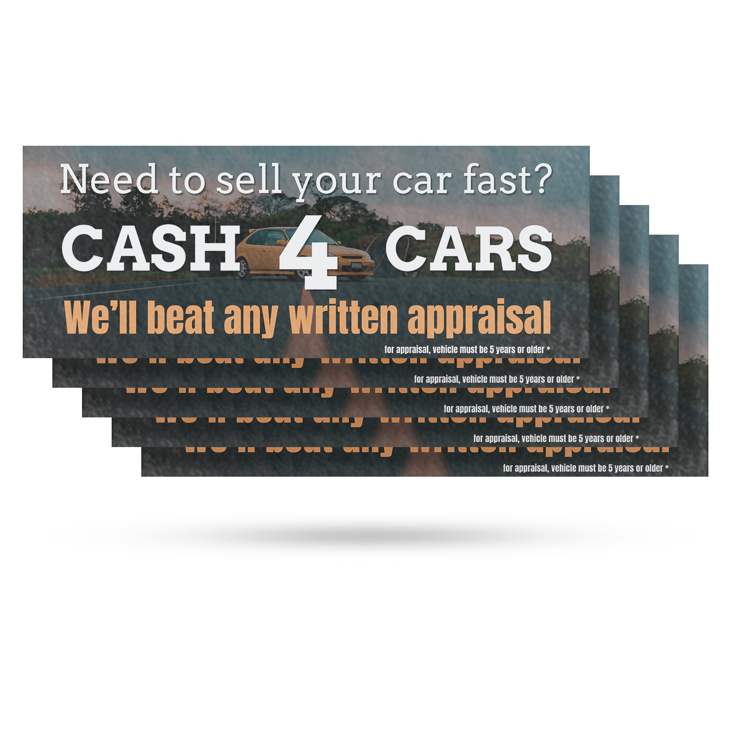 Cash 4 Cars Vinyl Decal 5 Pack of 12 Inch x 5 Inch Weatherproof Heavy ...