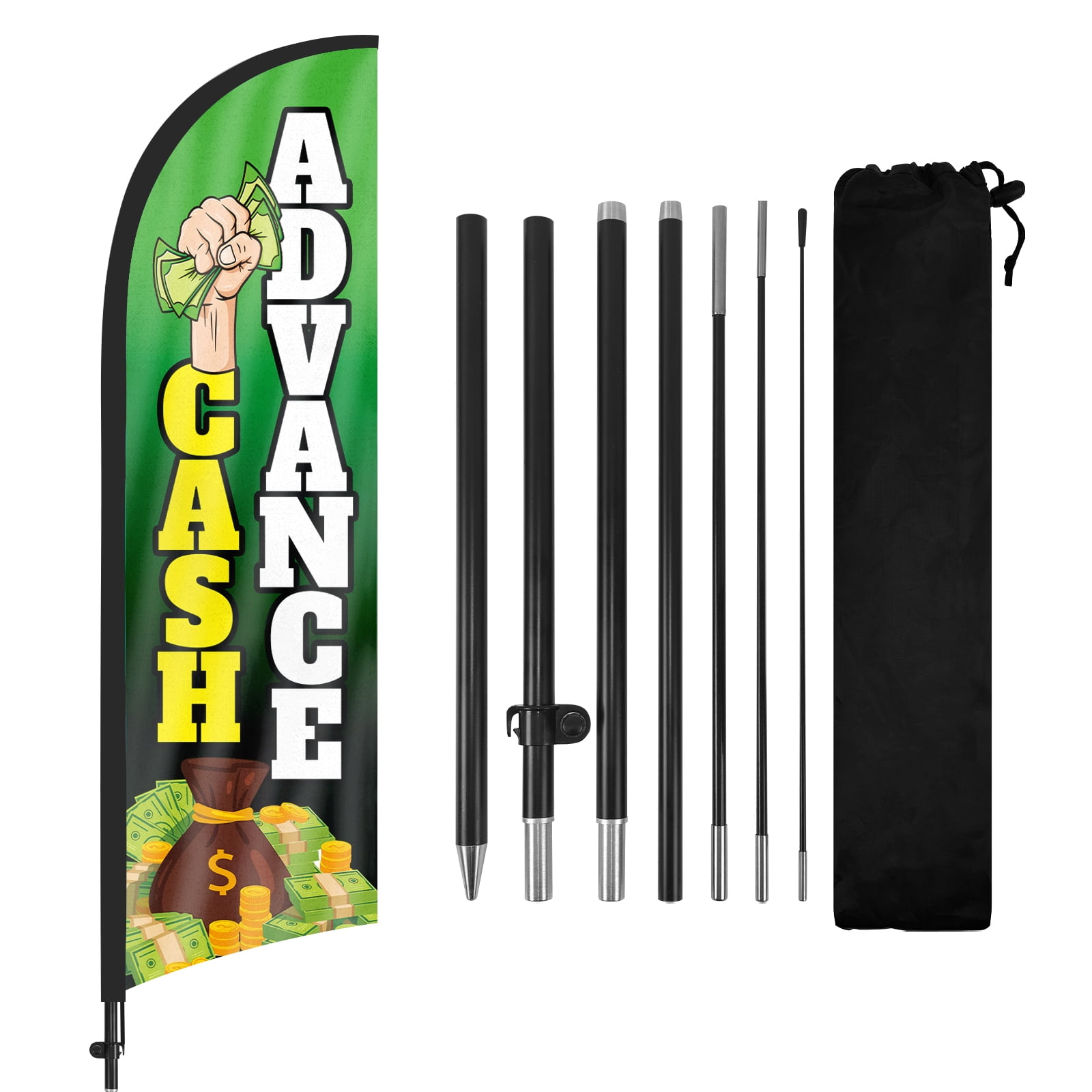 Cash Advance Advertising Feather Flags Banner 8Ft, Cash Advance Swooper ...