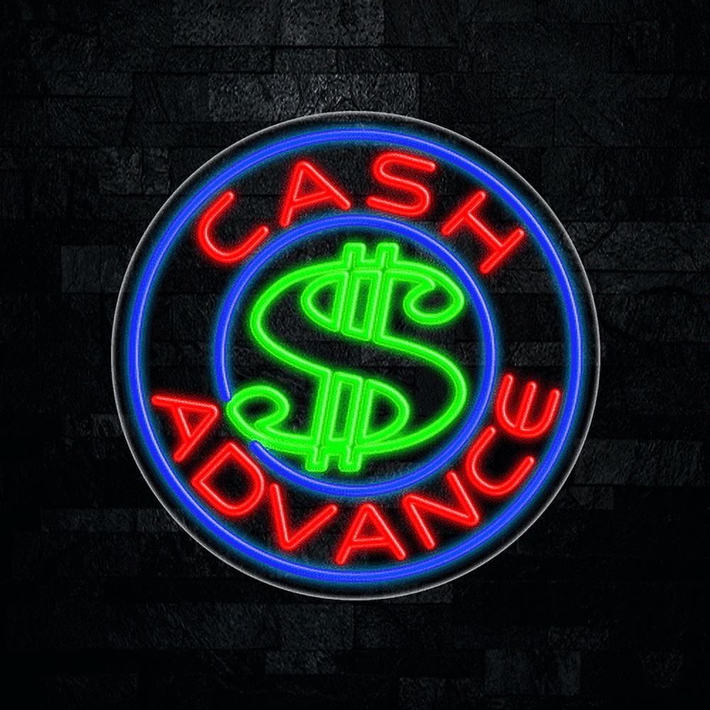 Cash Advance LED Neon Sign 26"L x 26"H #31312 - Walmart.com