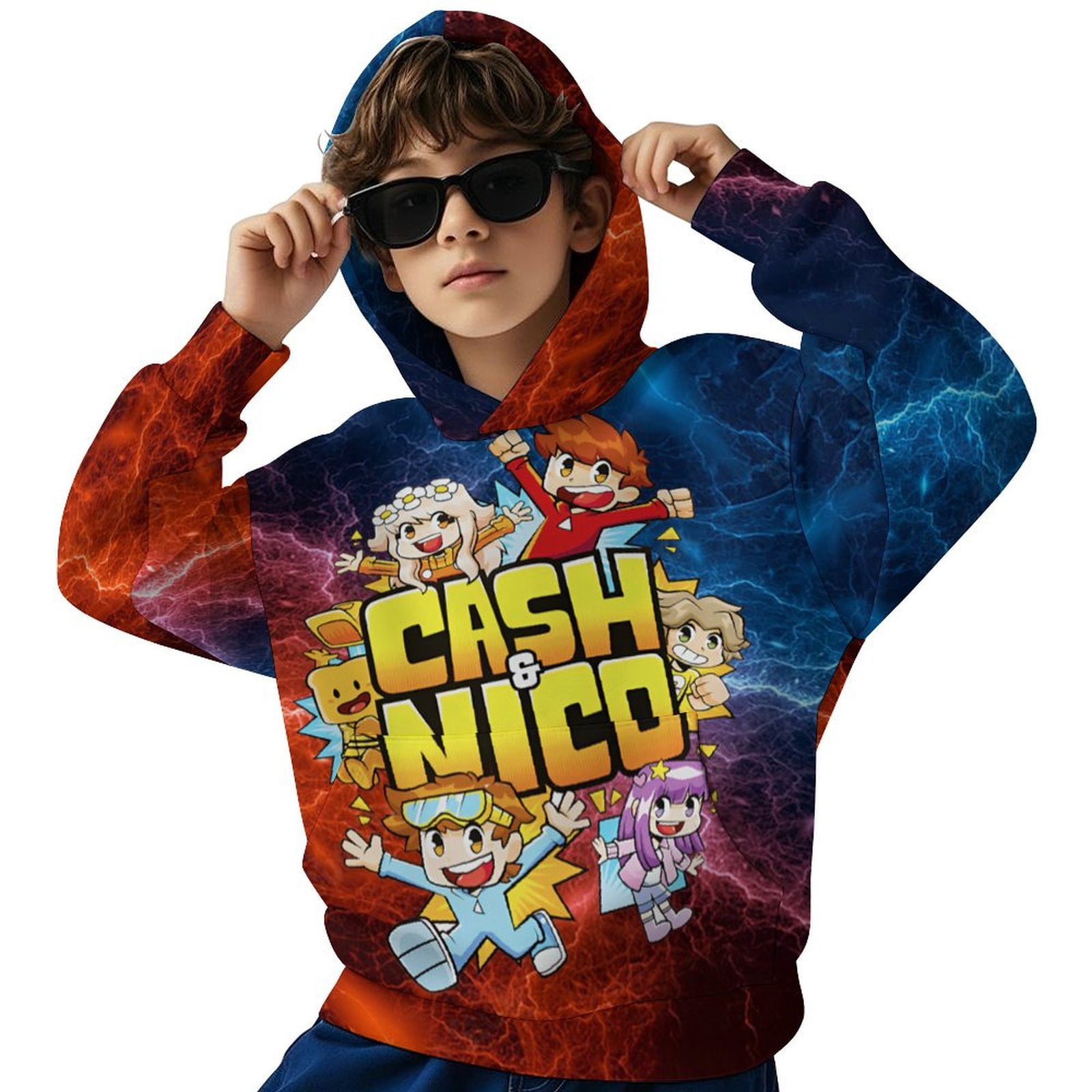 Cash And Nico Youth Hooded Sweatshirt Graphic Printed Long Sleeves ...