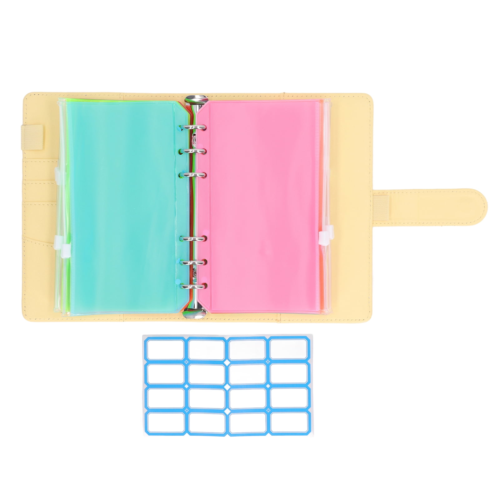 Cash Binder PU Leather A6 6 Pre Punched Holes Portable Size Waterproof ...