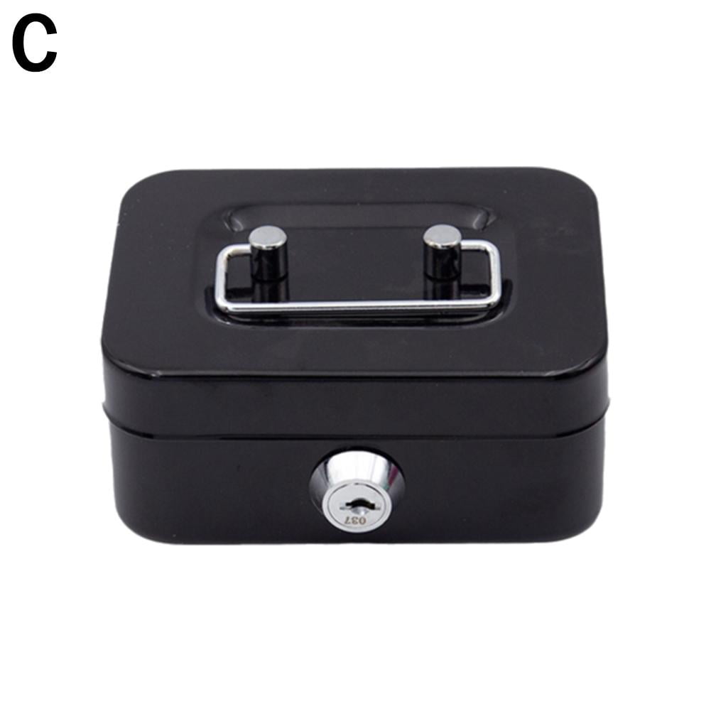 Cash Box with Key Lock,Small Portable Safe Metal Money Box with Key ...