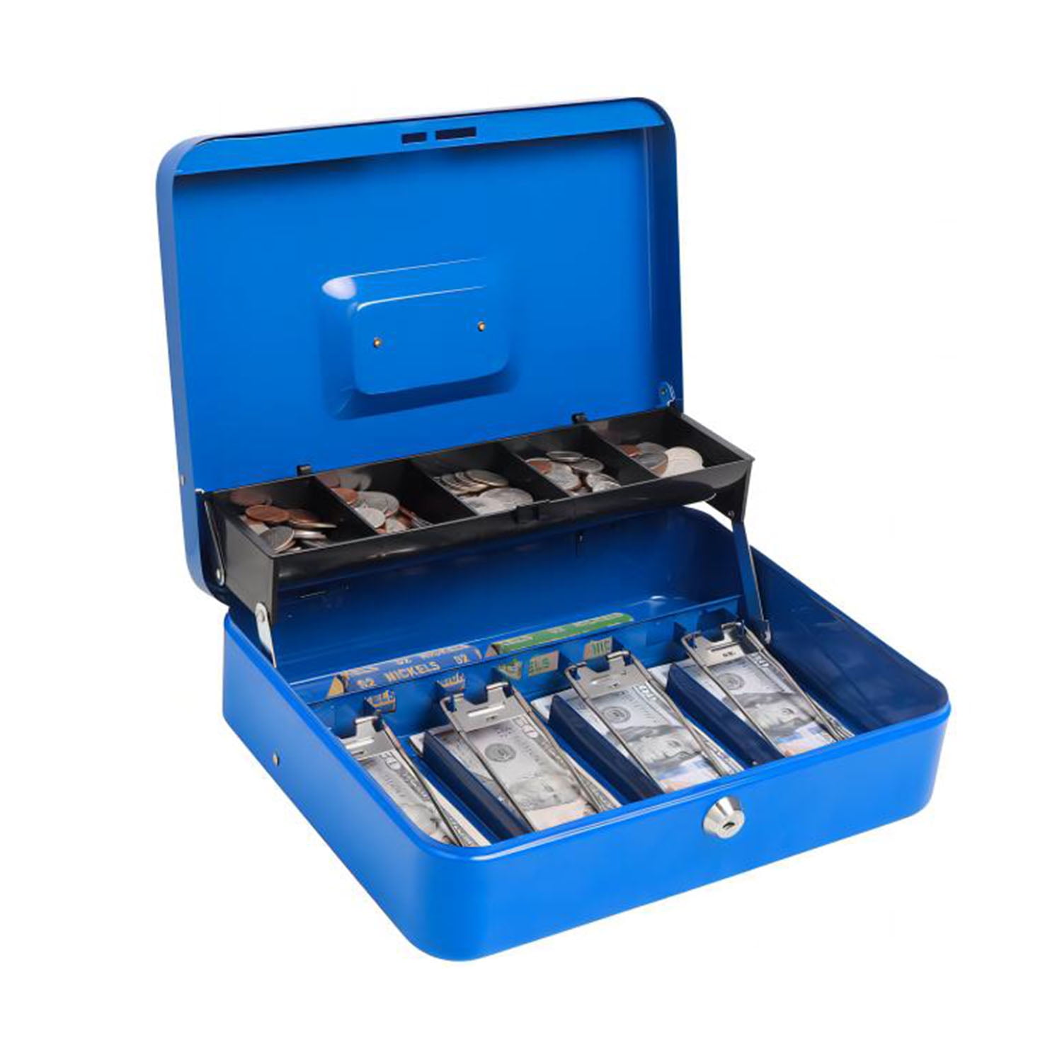 Cash Box with Lock - Money Organizer, Cash Organizer, Safe with Key ...