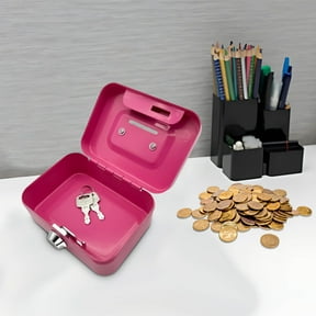 SRWTRCHRY Money Box, Cash Box with Key, Small Safe Lock Box with ...