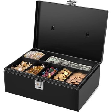MMF, MMF221618201, Heavy-gauge Steel Cash Box with Lock, Gray - Walmart.com