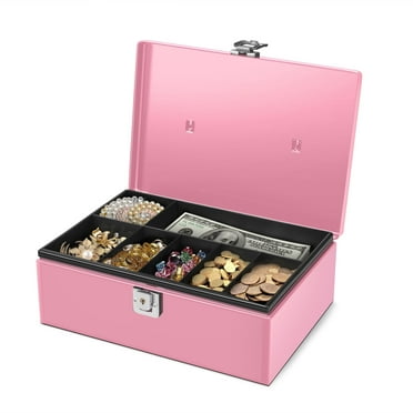 WeluvFit Cash Box Metal Money Box with Combination Lock and Money Tray ...