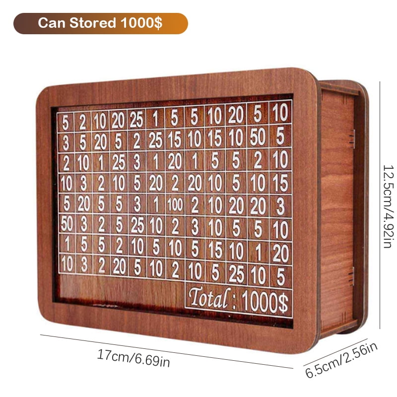 Cash Box With Counter Wooden Counter Piggy Bank Saveing Kids Adults ...