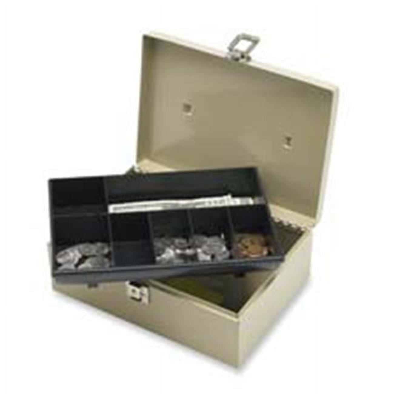 Cash Box- w- Latch Lock- 2 Keys- 7 Cmpmnts- 11in.x7-.75in.x4in.- Gray ...