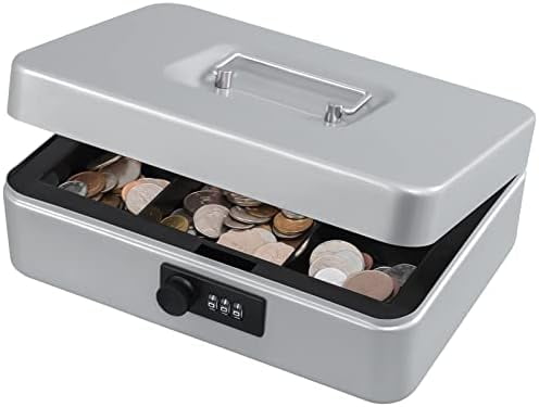 Cash Box with Combination Lock,Safe Metal Box for Money,Storage Lock ...