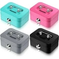 Cash Box with Lock Coin Box Money Saving Box Case Lockable Storage Box ...