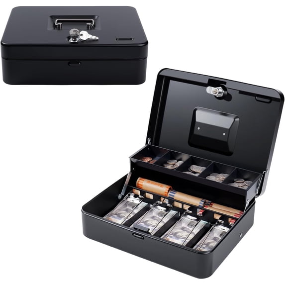 Cash Box with Money Tray and TOP Key & Push-Button Lock, Saving Lock ...