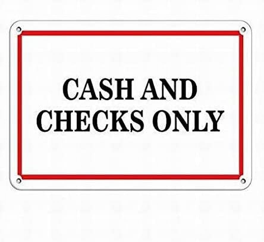 Cash Checks Only Business Sign Feature Department Sign Tin Notice Sign ...