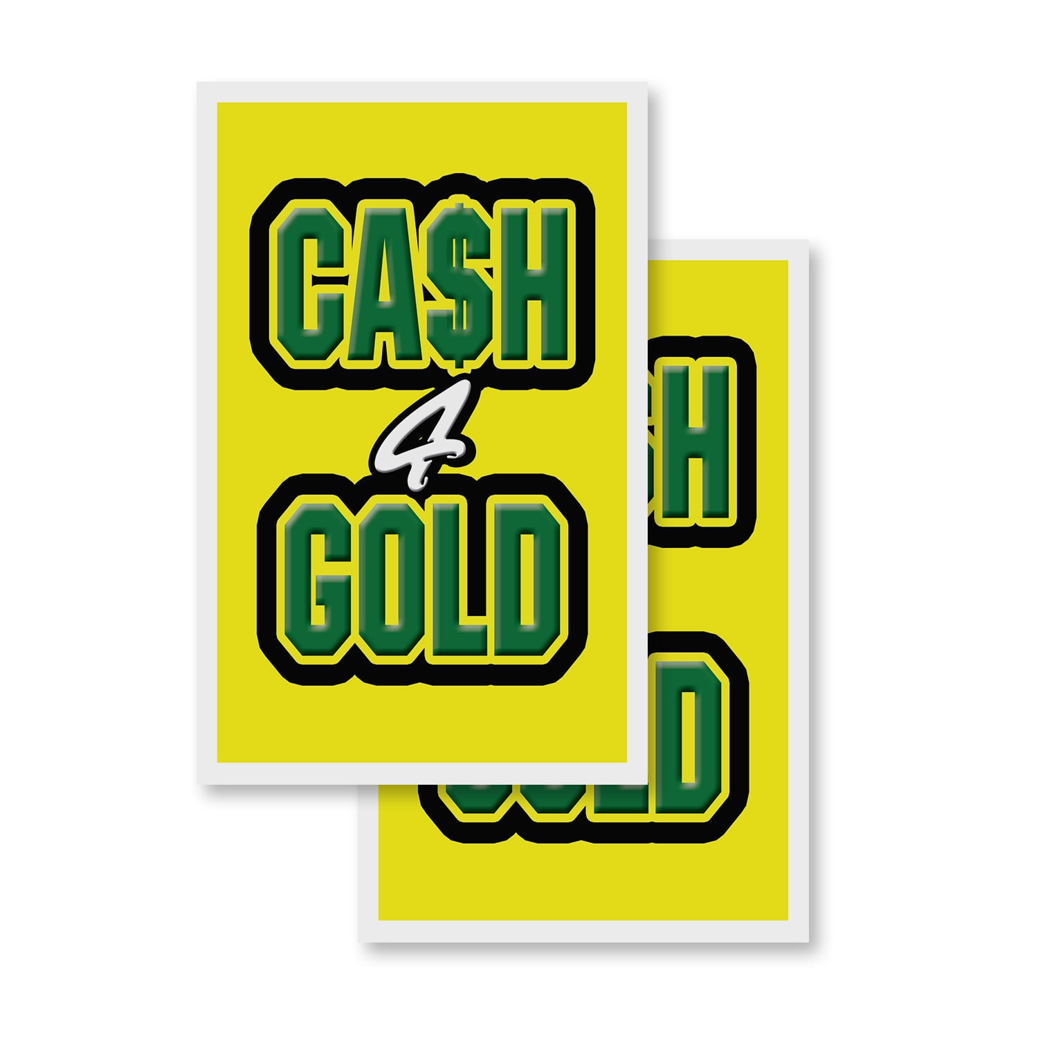 Cash For Gold (2-PACK) 24" x 36" Vinyl Decals | Sign Insert Peel ...
