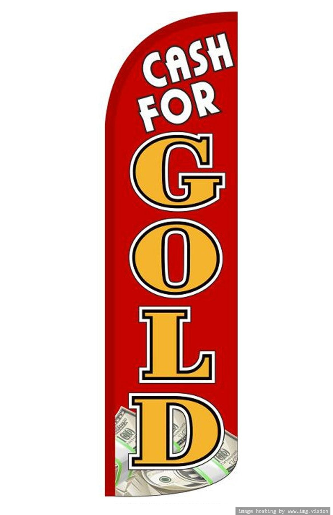 Cash For Gold Windless flag With Pole Advertisement /Business Flags ...