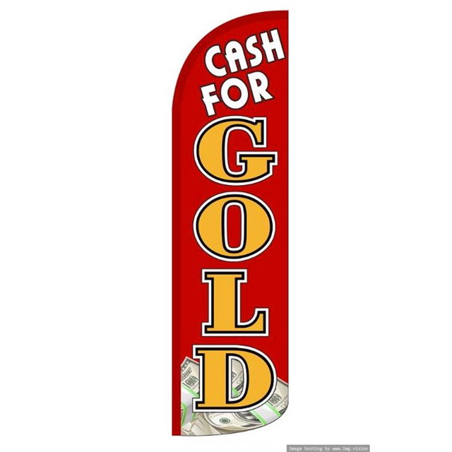 Cash For Gold Windless flag With Pole Advertisement /Business Flags ...