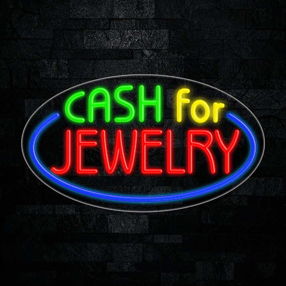 Cash For Jewelry LED Neon Sign 28"L x 16"H #34593 - Walmart.com