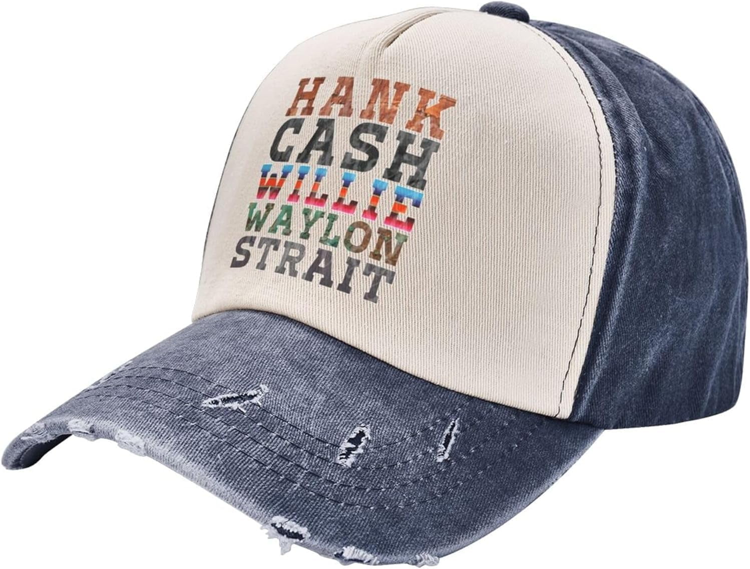 Cash Hank Willie Waylon Vintage Washed Distressed Cotton Dad Hat ...