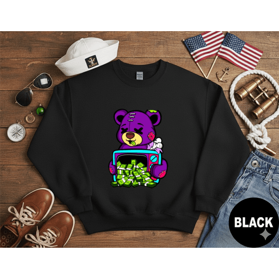 Cash Holding Teddy Bear Festive Holiday Fun Celebration Winter Cheer ...